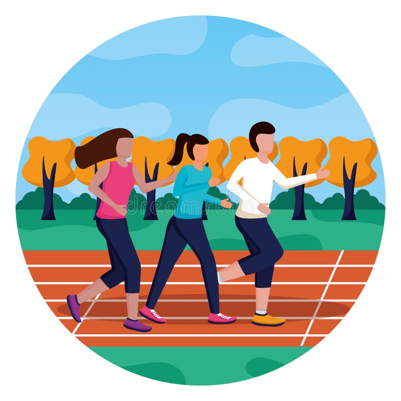 People running activity stock illustration. Illustration of group ...