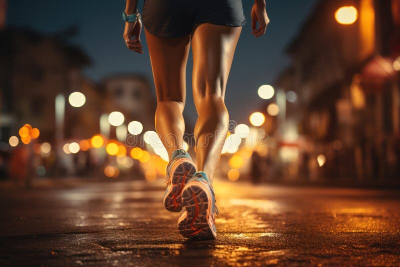 People Running in the City . Generative AI Stock Image - Image of ...