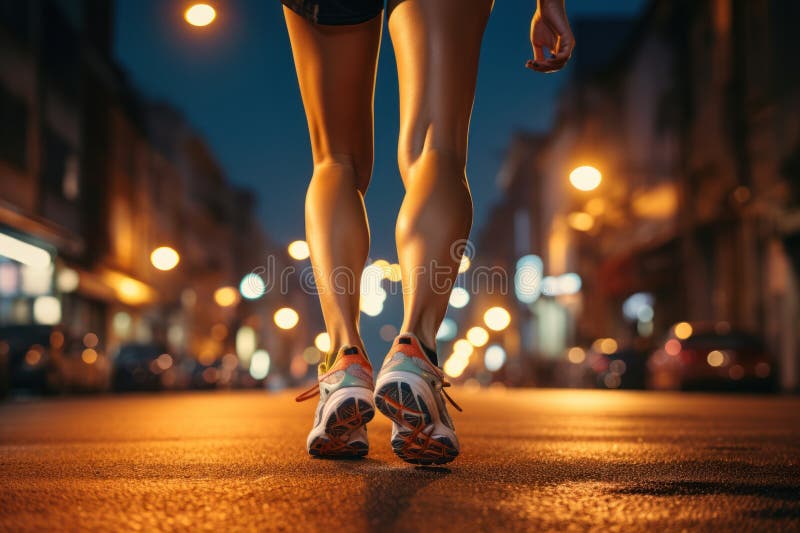 People Running in the City . Generative AI Stock Image - Image of ...