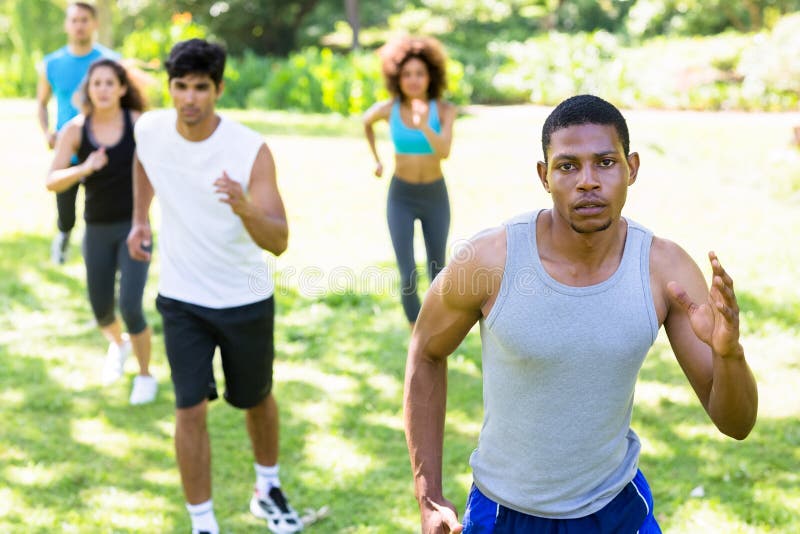 People Running for Fitness in the Park Stock Image - Image of woman ...
