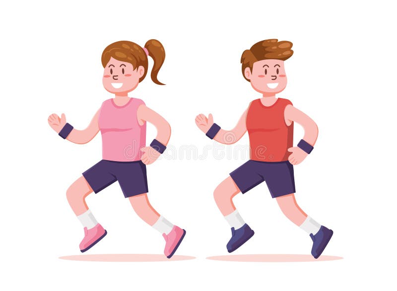 People Running Jogging Exercise and Athlete Vector Illustration Stock ...