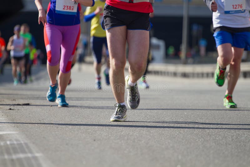 People running marathon. - Stock Image - Everypixel