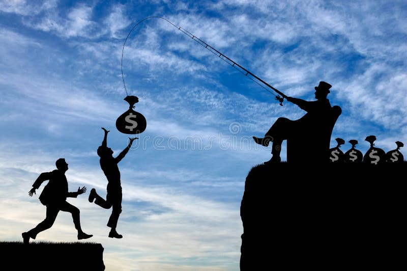 People are Running after Money, Falling into the Abyss Stock Photo ...