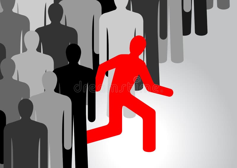 People Running Out from the Crowd Stock Vector - Illustration of sport ...