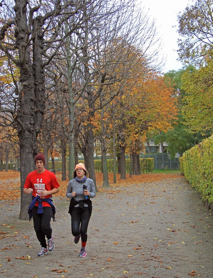 People Are Running In Park Of Vienna, Austria Editorial Stock Photo ...