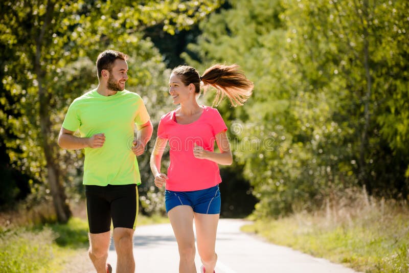 People Running and Talking Together Stock Image - Image of jogging ...