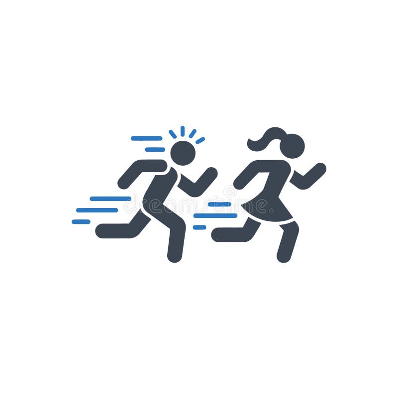 People Running Together Icon Stock Vector - Illustration of activity ...