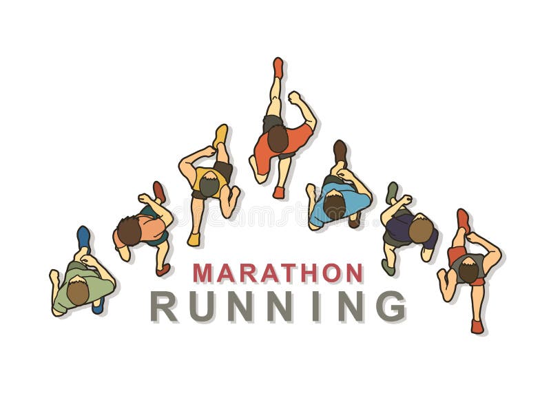 People Running Top View with Text Graphic Vector Stock Vector ...