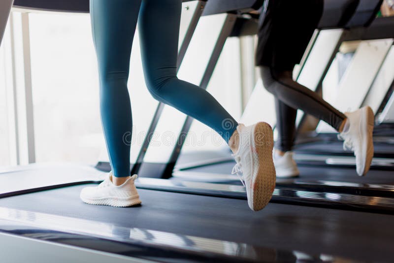 Running on Treadmills at Gym Stock Photo - Image of treadmill, exercise ...
