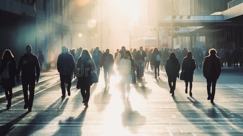 People at Rush Hour Commuting in the City, Generative AI Stock ...
