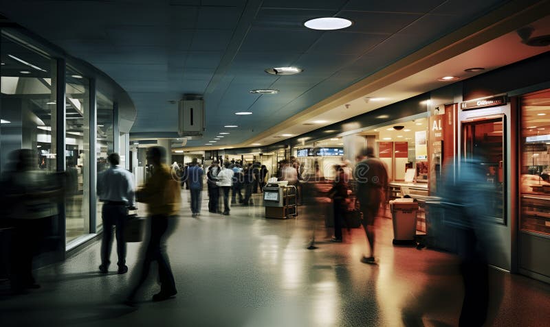 People in a Rush at the Train Station, Ai Generative Stock Illustration ...