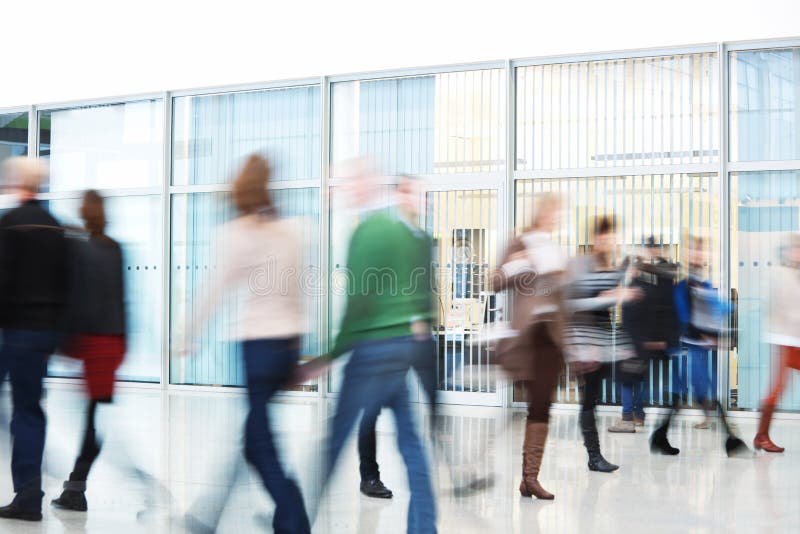 People Rushing through Corridor, Motion Blur Stock Image - Image of ...