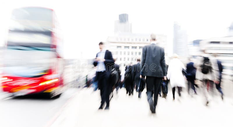 People Rushing in Office Lobby with Motion Blur Stock Photo - Image of ...