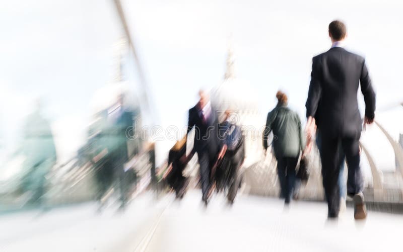 People Rushing in Office Lobby with Motion Blur Stock Photo - Image of ...