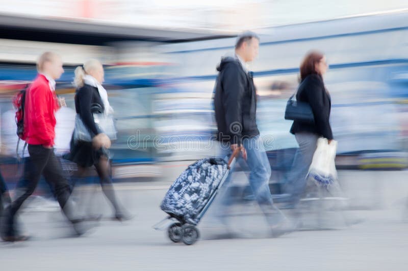 People rushing to work stock image. Image of arrival - 16365687