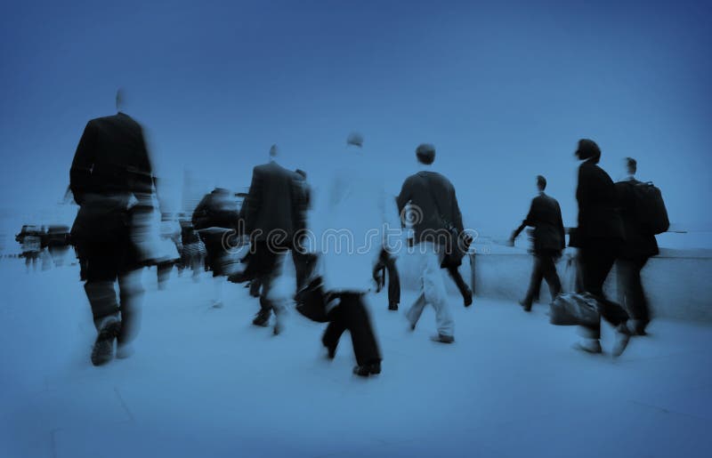 People Rushing in Office Lobby with Motion Blur Stock Photo - Image of ...