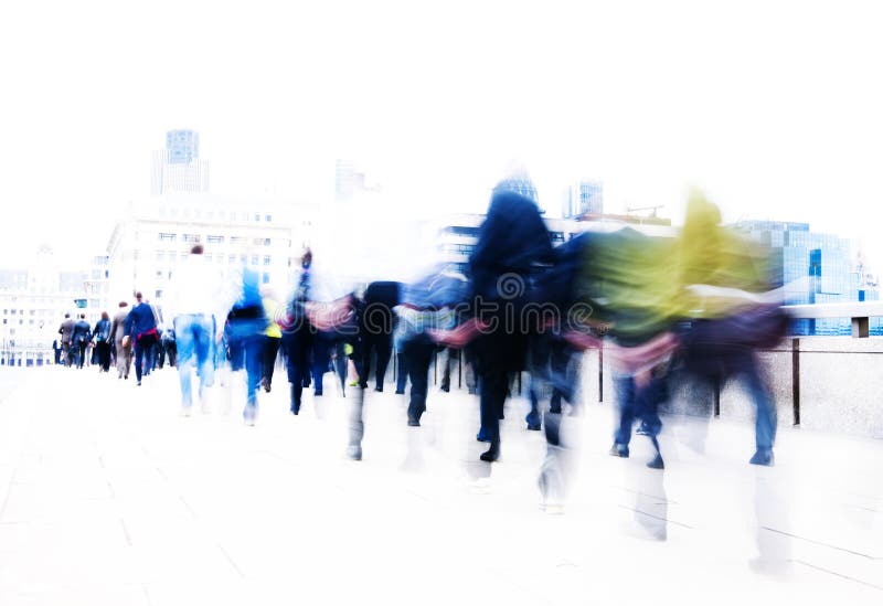 People Rushing in Office Lobby with Motion Blur Stock Photo - Image of ...