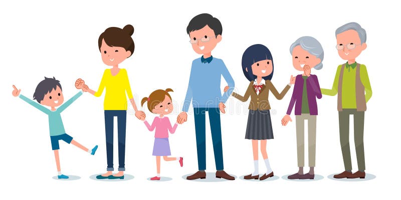 People`s Life_family Side by Side Stock Vector - Illustration of child ...