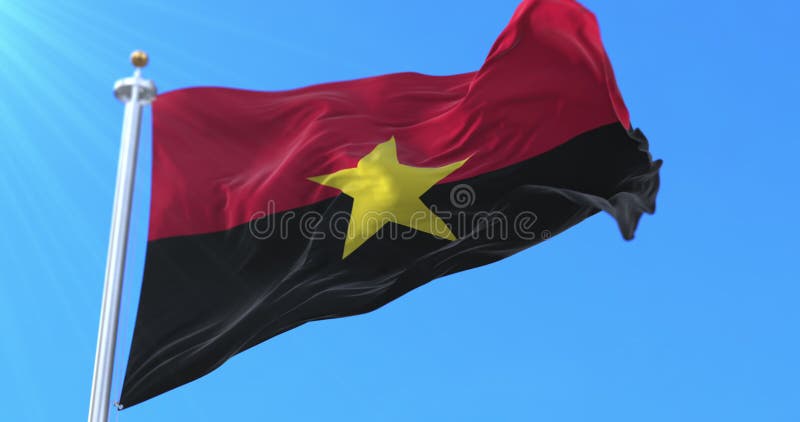 People`s Movement for the Liberation of Angola Flag. Loop Stock Video ...