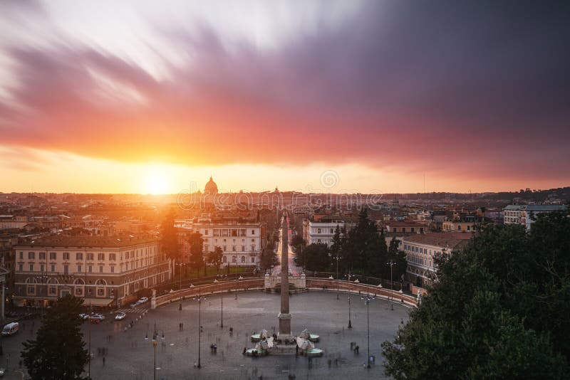 People S Square, Rome, Italy Editorial Stock Photo - Image of historic ...