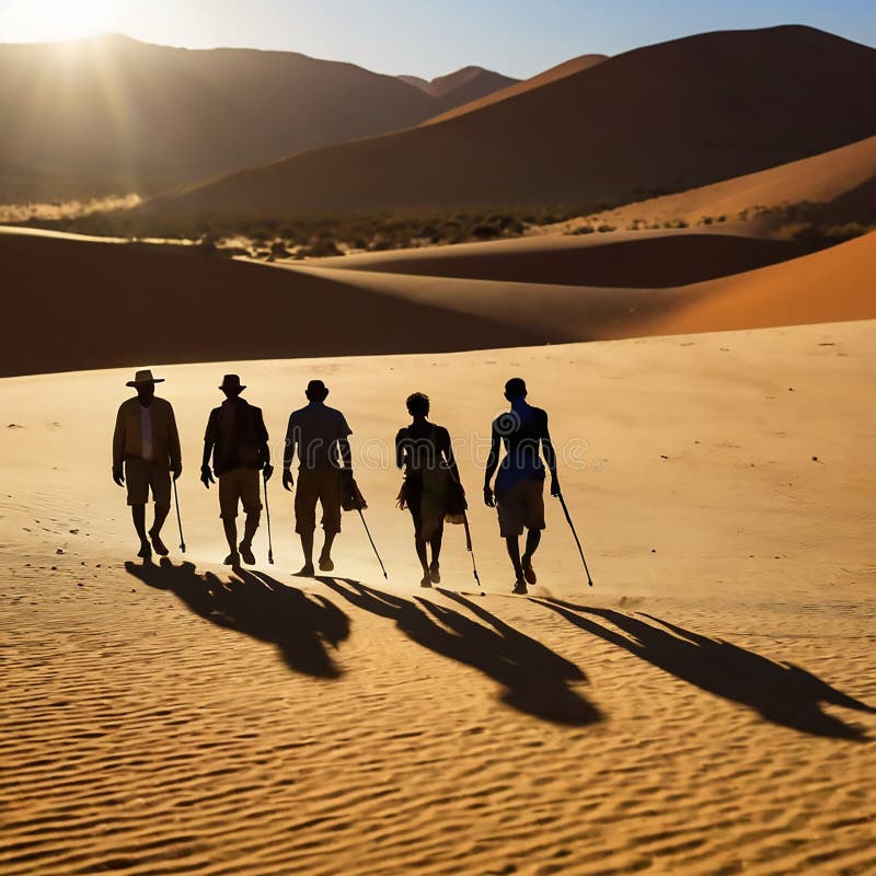 People in the Sahara Desert Stock Illustration - Illustration of ...