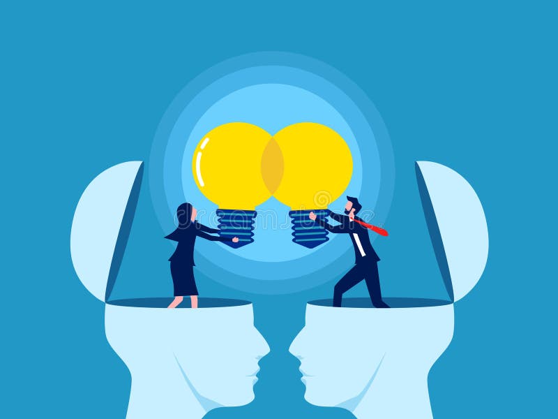 People with the Same Idea. Business People Share Light Bulb Ideas Stock ...