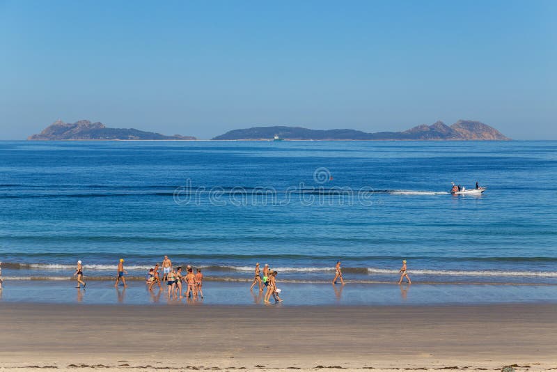 People in Samil beach editorial stock photo. Image of paradise - 254757908