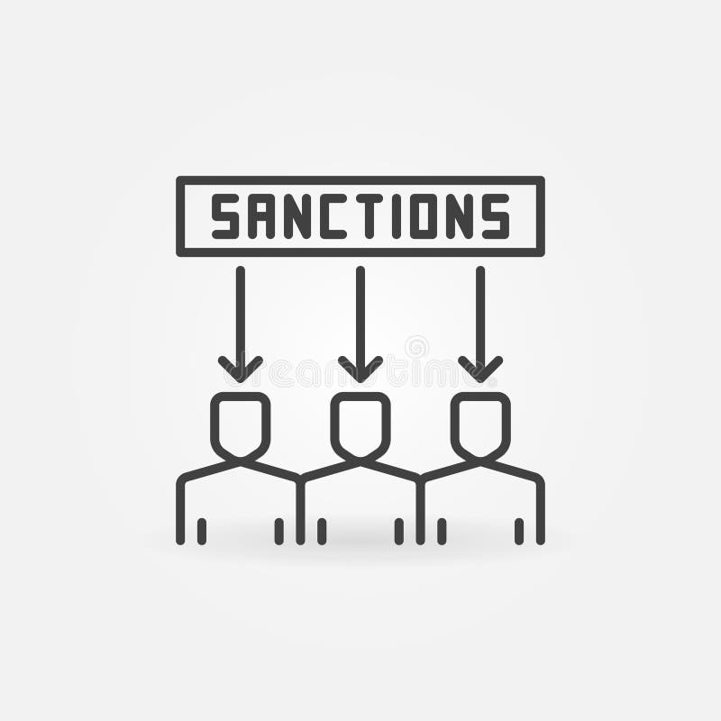 People in Sanctions Vector Concept Linear Icon or Sign Stock Vector ...