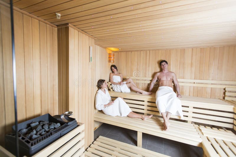 People in the sauna stock photo. Image of young, relax - 71065302
