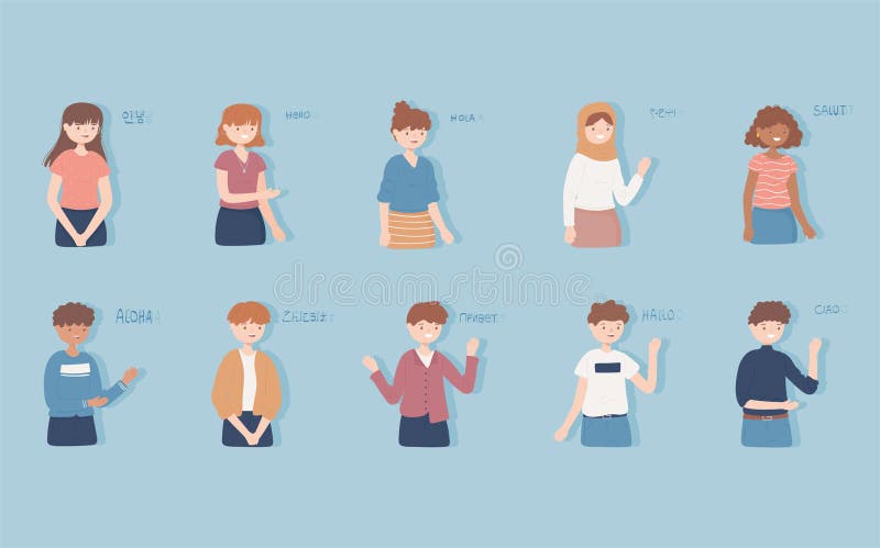 People say hello stock vector. Illustration of vector - 232045543