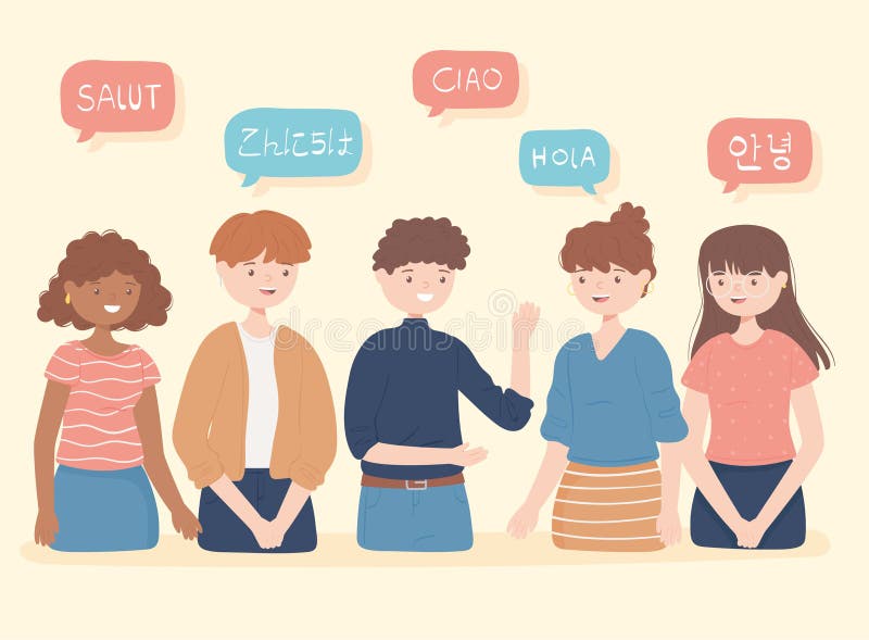 People saying hello stock vector. Illustration of teenager - 232045528