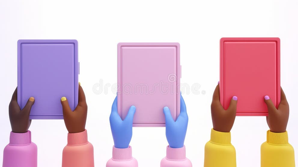 People Scrolling Smartphone and Tablet Touch Screens in Vertical and ...