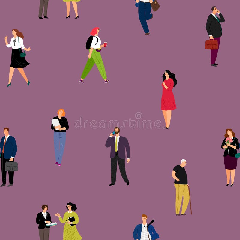People seamless pattern stock vector. Illustration of adult - 158057572