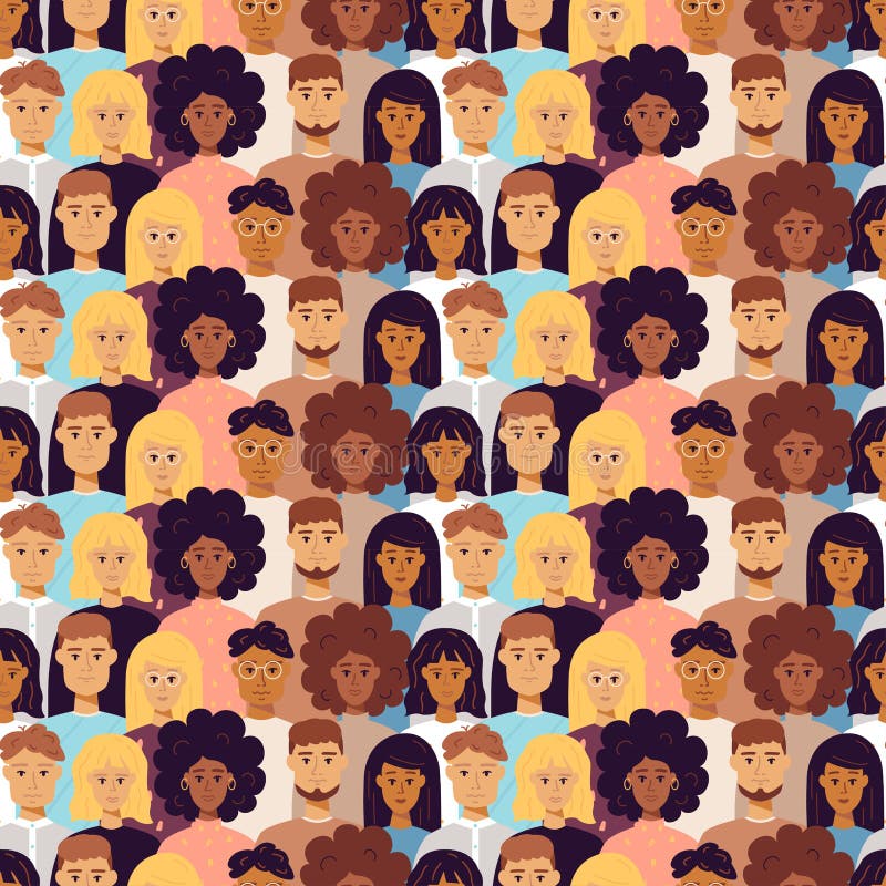 People Seamless Pattern stock vector. Illustration of fashion - 212030788