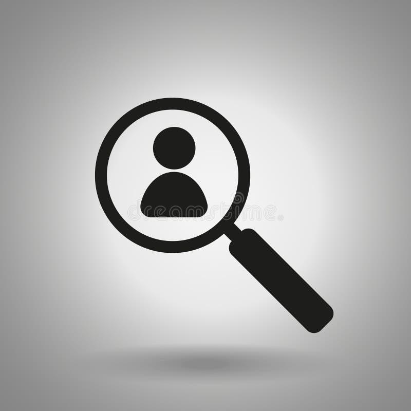 People Search Icon. Magnifier and Man Symbol Stock Vector ...