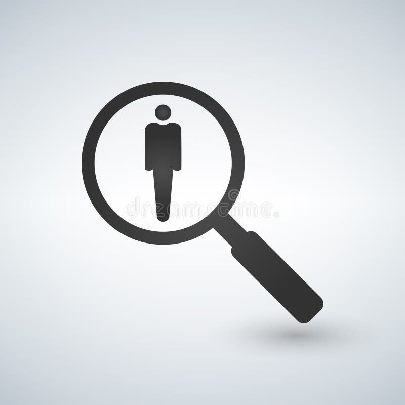 People Search Icons, Magnifying Glass Illustration. Stock Illustration ...