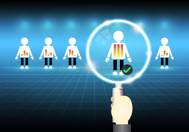 Hand Find Select Person in Line of People Stock Vector - Illustration ...