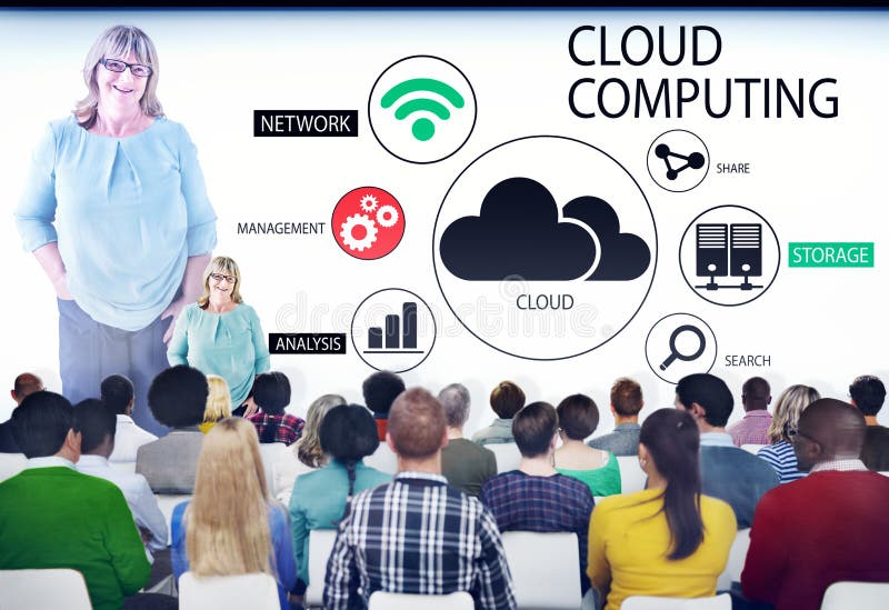 People in Seminar with Cloud Computing Concepts Stock Photo - Image of ...
