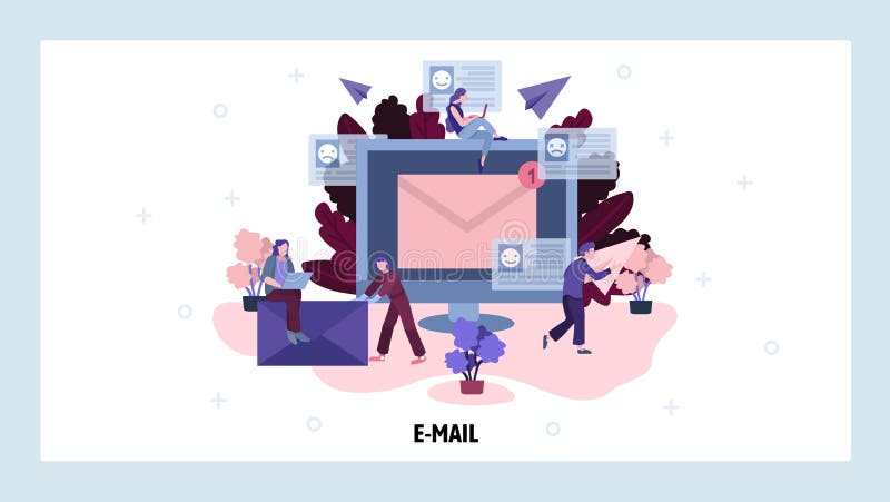 People Send and Receive Messages. Email Notification. Social Network ...