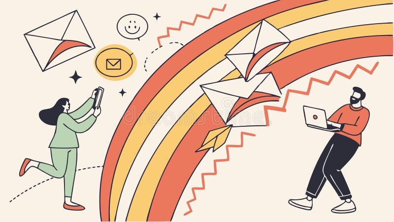 People Sending and Receiving Emails, Digital Communication and Network ...