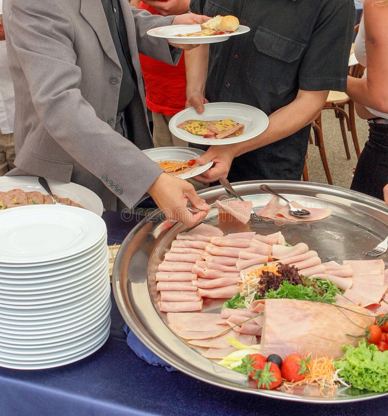 People Serving Themselves during a Buffet Stock Photo - Image of brunch ...