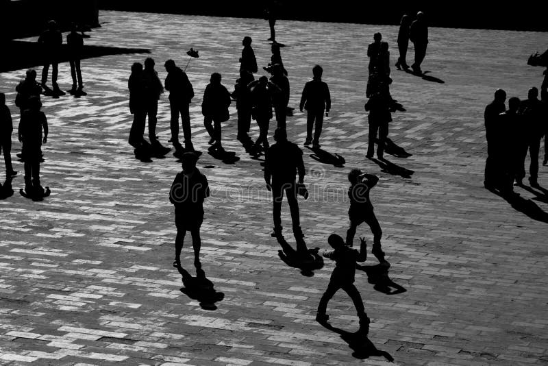 People shadow stock illustration. Illustration of crowd - 23569570