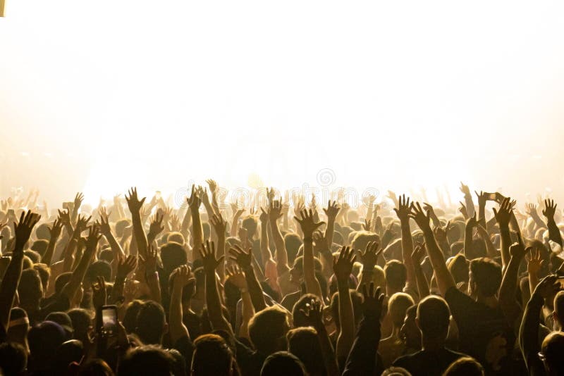 People Shadows Silhouette at Concert from Back Stock Image - Image of ...