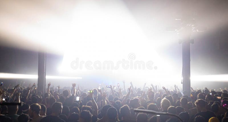 People Shadows Silhouette at Concert from Back Stock Photo - Image of ...
