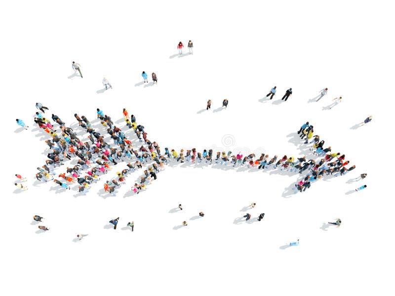 People in the Form of Arrows Stock Illustration - Illustration of ...