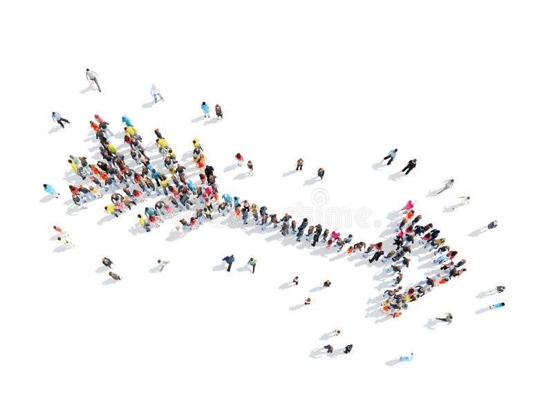 People in the Form of Arrows Stock Illustration - Illustration of ...