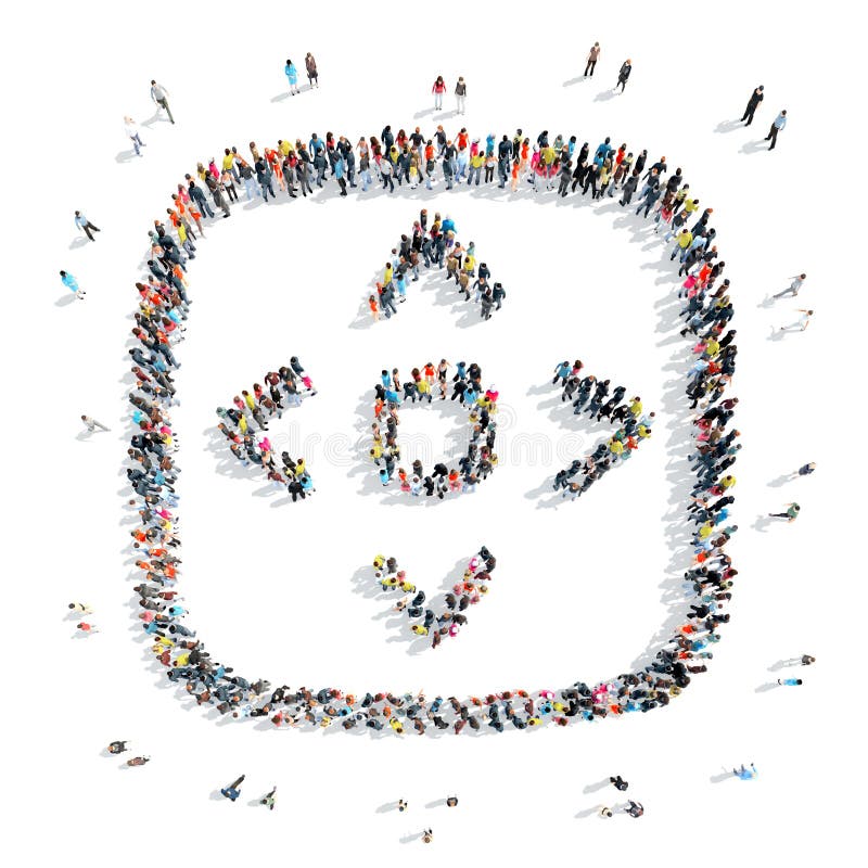 People in the Shape of an Arrow. Stock Illustration - Illustration of ...