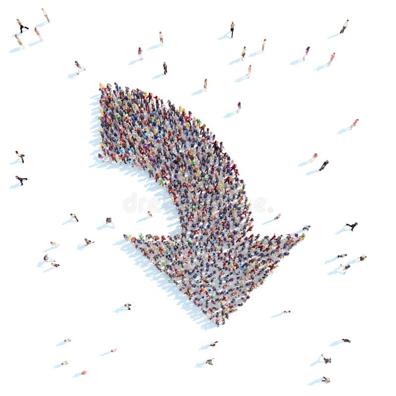 People in the Shape of an Arrow. Stock Illustration - Illustration of ...