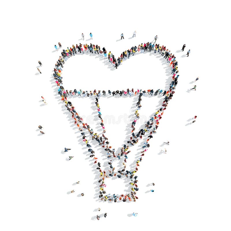 People in the Shape of a Balloon, Heart Stock Illustration ...