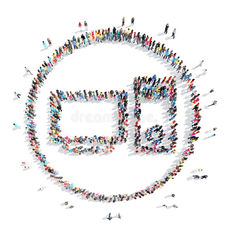 People in the Shape of a Computer. Stock Illustration - Illustration of ...